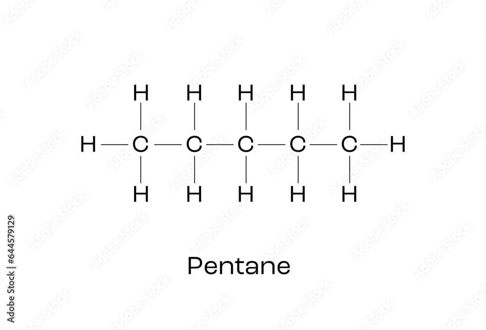 Pentane is a straight chain alkane consisting of 5 carbon atoms Stock ...