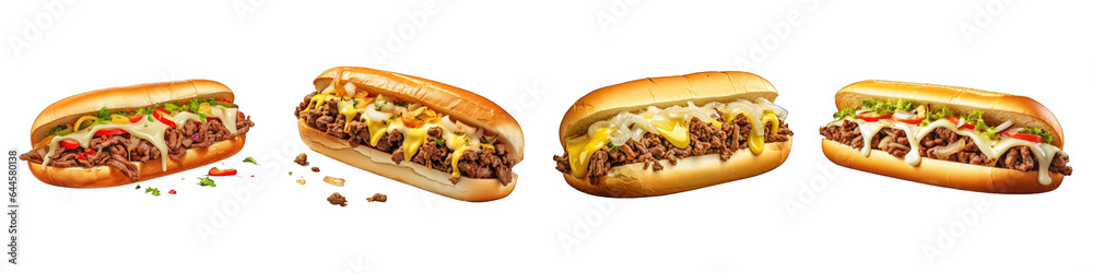 Philly Cheesesteak clipart collection, vector, icons isolated on ...