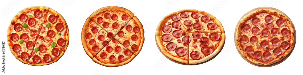 Pepperoni Pizza clipart collection, vector, icons isolated on ...