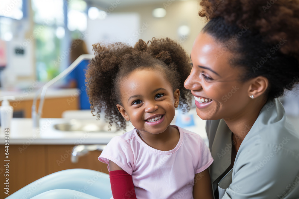 Asian female doctor examined child girl patient in hospital, modern ...