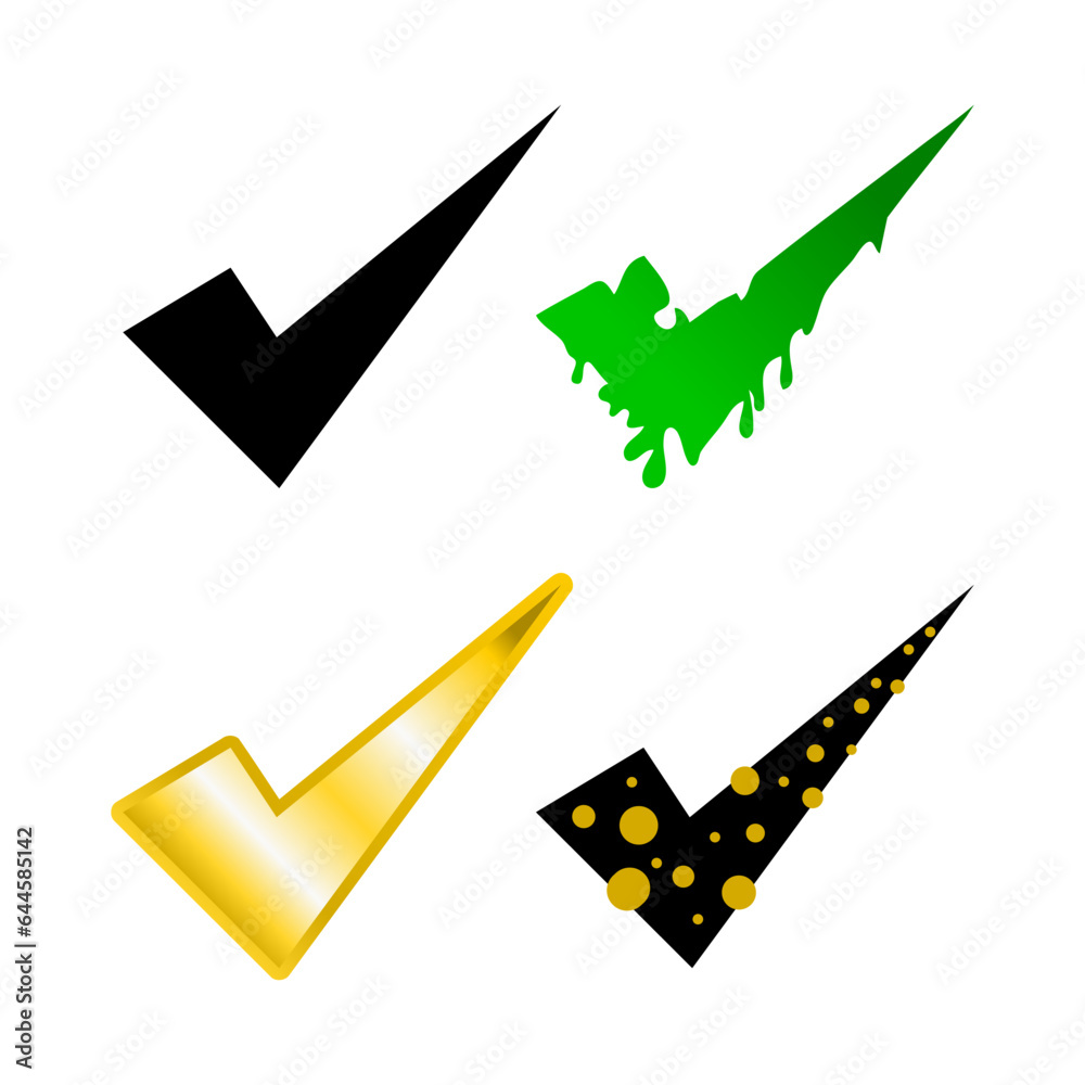 Unique set of tick mark on isolated white background. Stock Vector ...