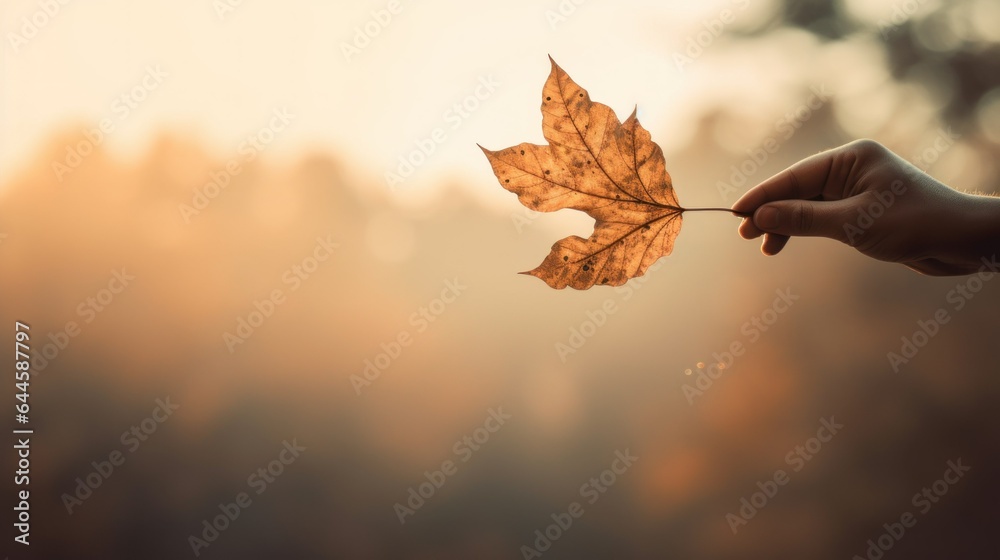 Autumn mental health. Embracing Change: person releasing Autumn falling ...