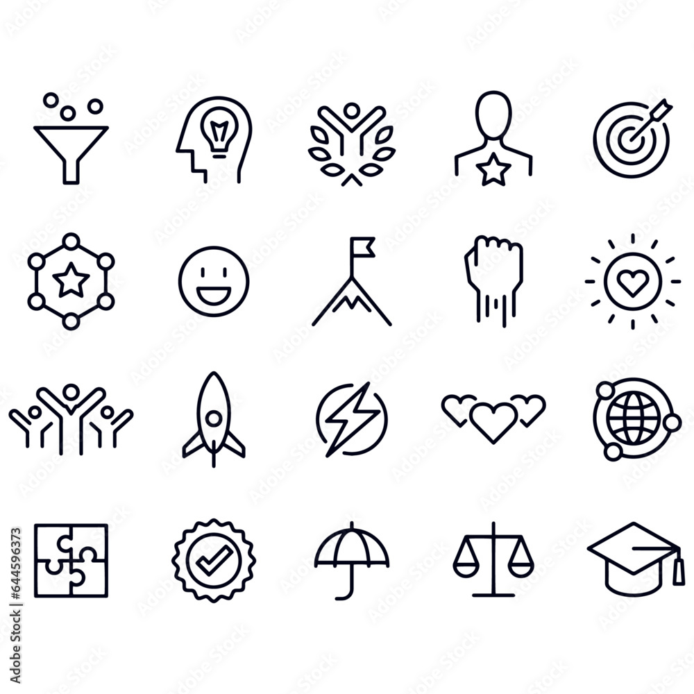 Core Values Icons vector design Stock Vector | Adobe Stock