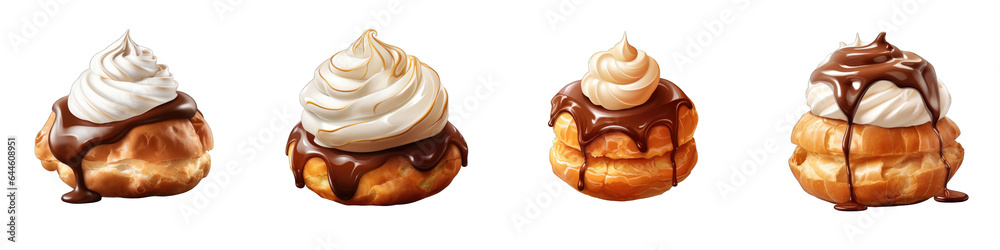 Profiterole clipart collection, vector, icons isolated on transparent ...
