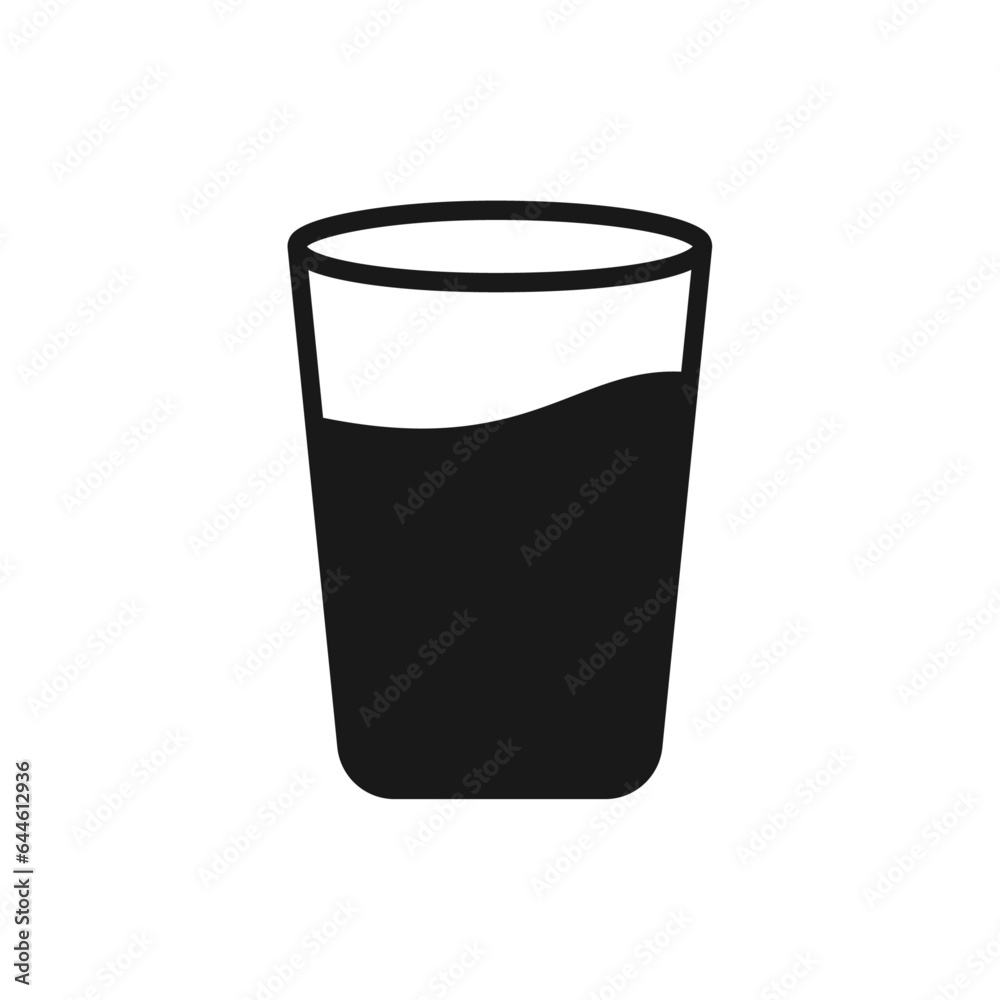 Water glass icon vector. Drink glass flat pictogram. Drink glass symbol ...