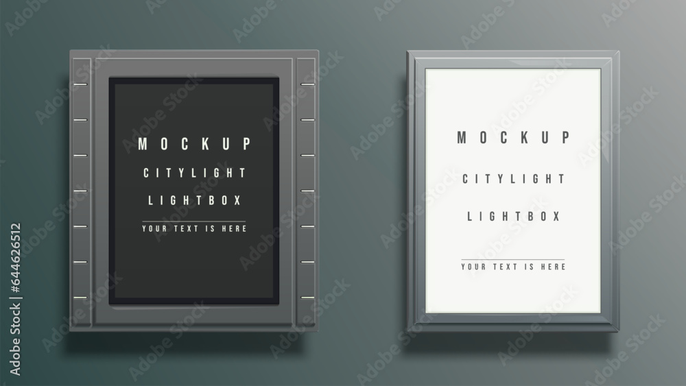 Realistic lightbox mockup made of aluminum profile and frosted acrylic ...