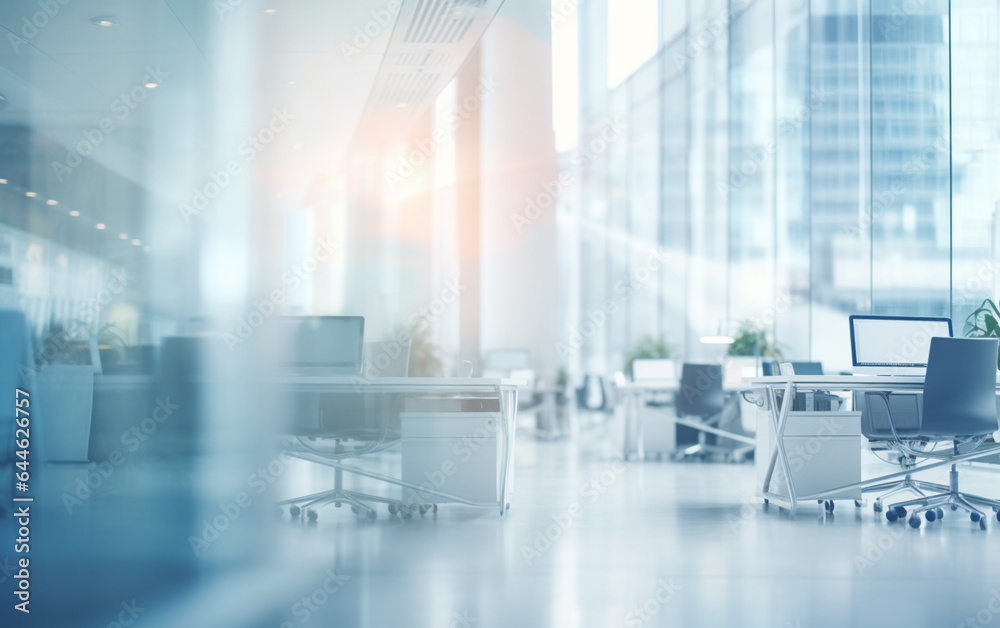 Blur background of empty modern office background in city center ...