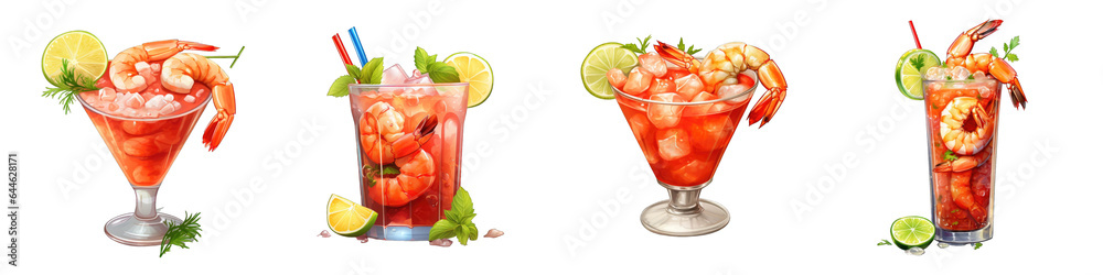Shrimp Cocktail clipart collection, vector, icons isolated on ...