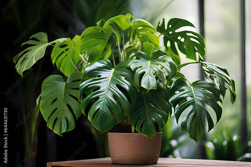Monstera Deliciosa - Tropical rainforests - Iconic split leaves, climbs ...