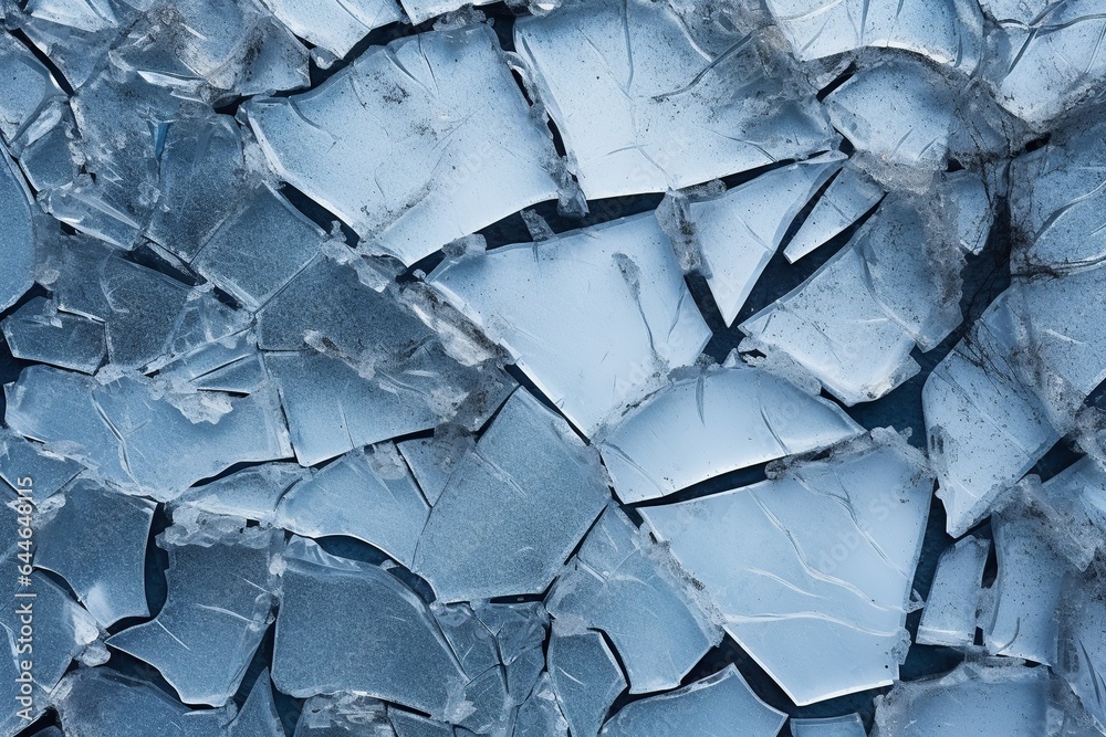 ice texture background, aerial view on black ice with carcks texture ...