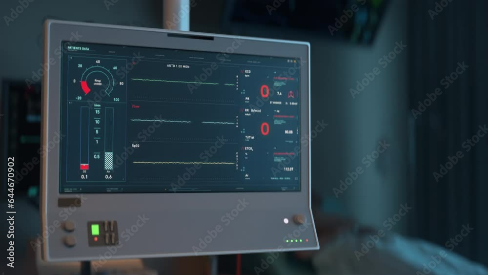 Hospital Operating Room Monitor Detects Patient Losing Air In Lungs ...
