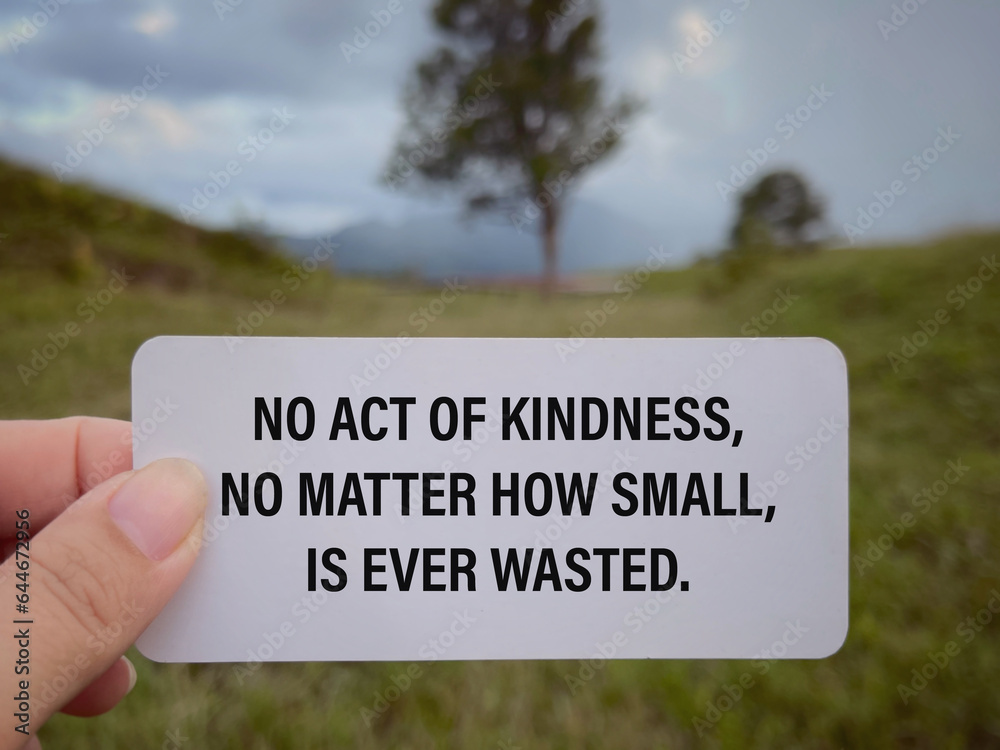 Motivational and inspirational wording. No Act Of Kindness, No Matter ...