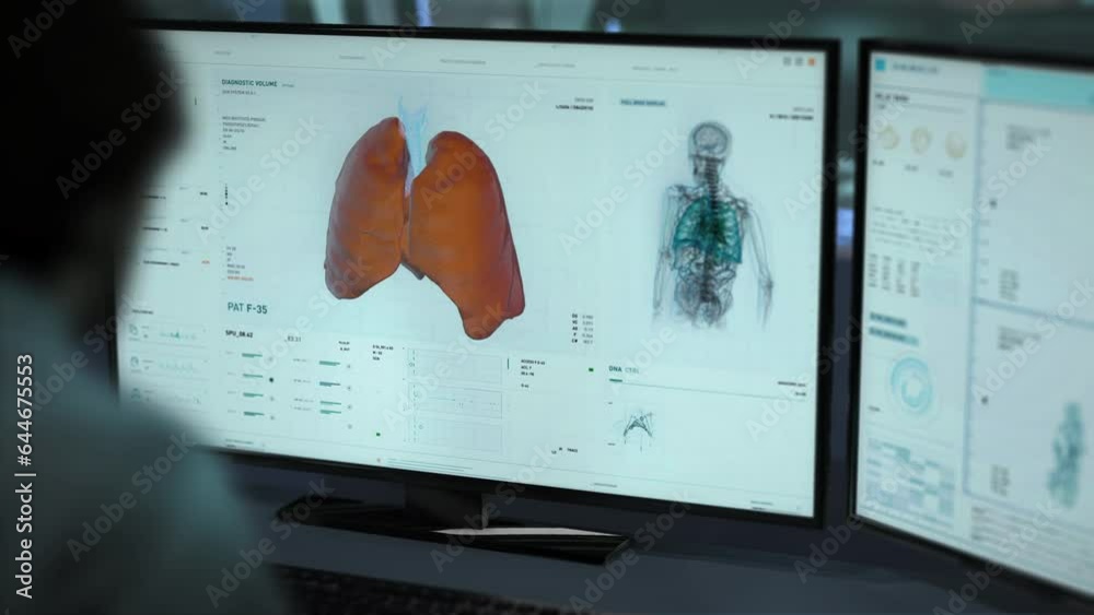 Hospital Laboratory Scan Software Used To Determine Illness. Hospital ...