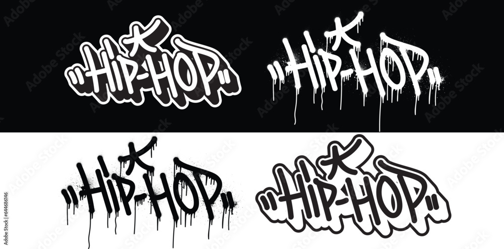 Hip-Hop text in graffiti tag font style. Graffiti text vector ...