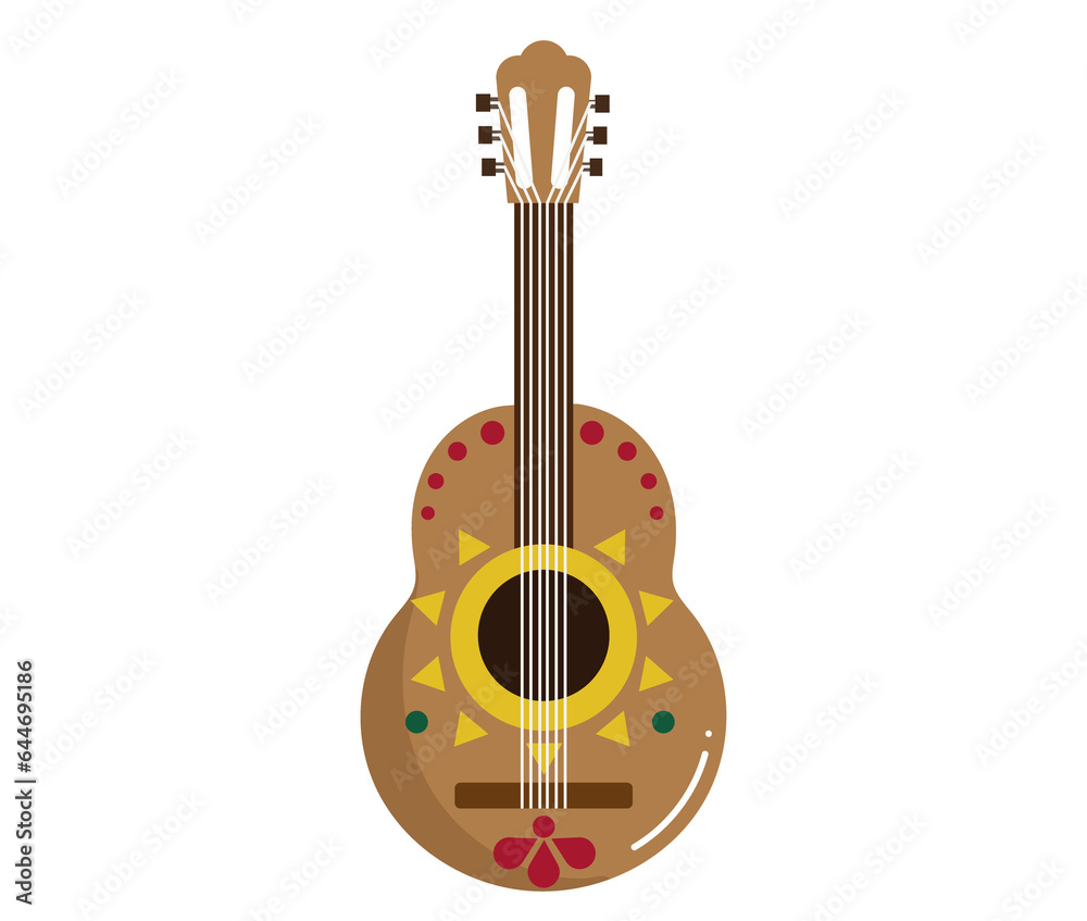 Foto de Ilustración de guitarra de mariachi. Con colores ...