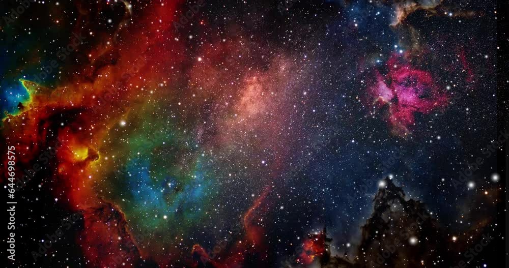 animated illustration of a nebula in space. animated background ...