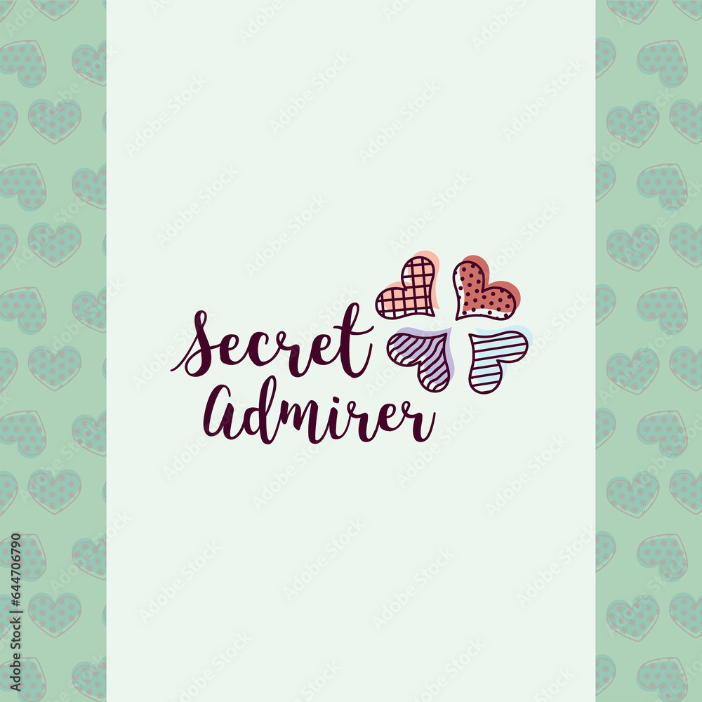 Digital png illustration of secret admirer text and hearts on ...