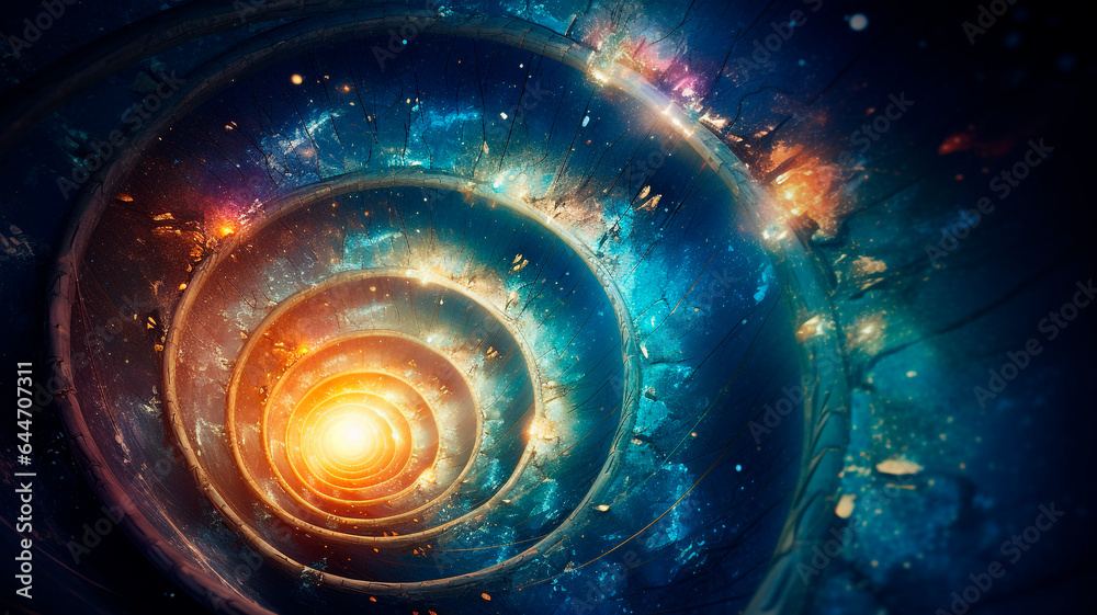 Fotografía star-shaped spiral recursive concentricity, illustration of ...