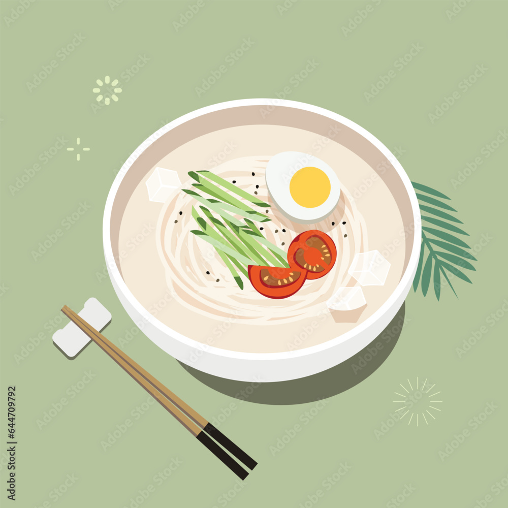 여름 국수 일러스트 Stock Vector | Adobe Stock