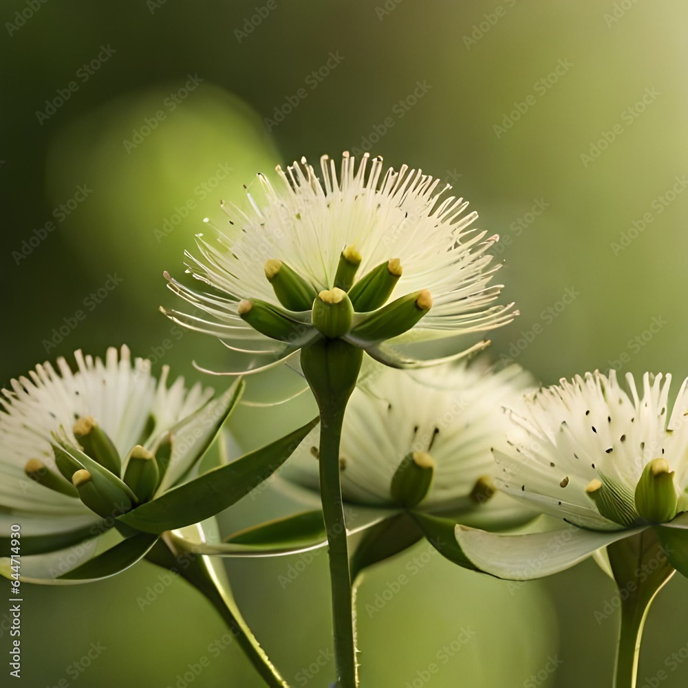 Close up of white flowers and buds of the Australian native Lemon ...