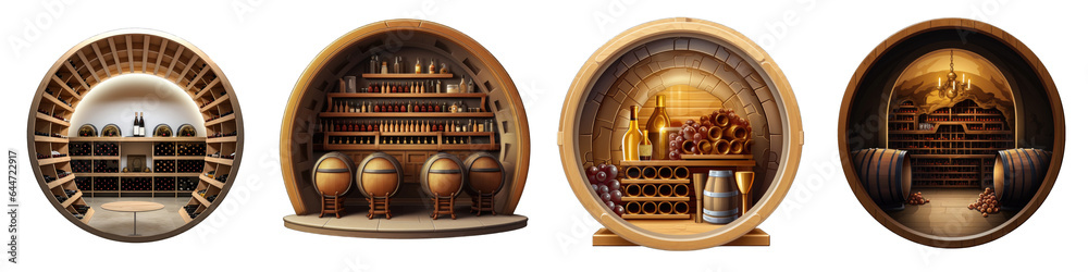 Wine Cellar clipart collection, vector, icons isolated on transparent ...