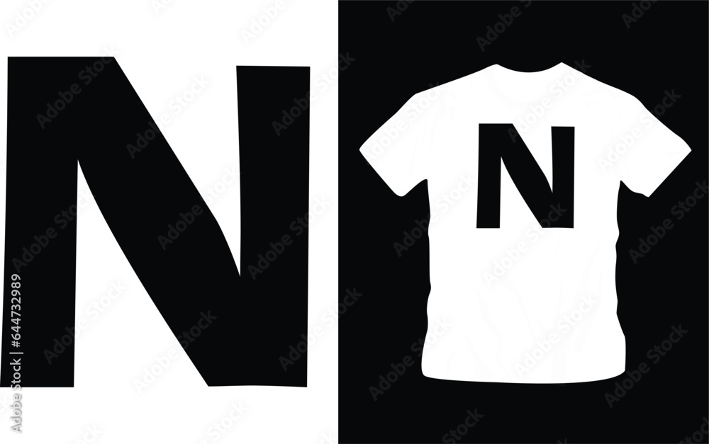 simple single alphabet shirt design editable template Stock Vector ...