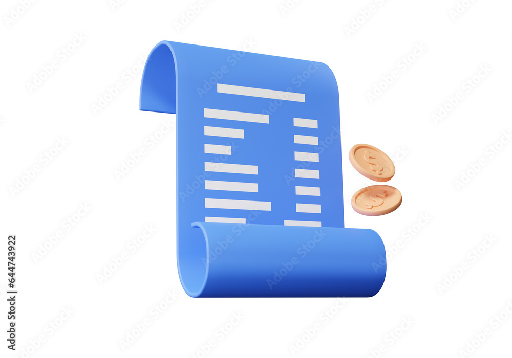 Paper bill and coins dollar floating on isolated background. money cost ...