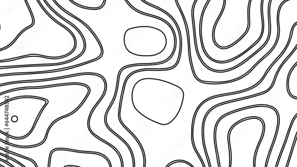Topographic Line Contour Map Background Elevation Graphic Contour
