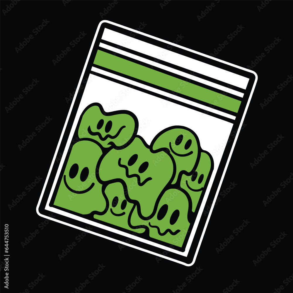 Vector Weed Plastic Emoticon Streetwear Cartoon Illustration Stock ...