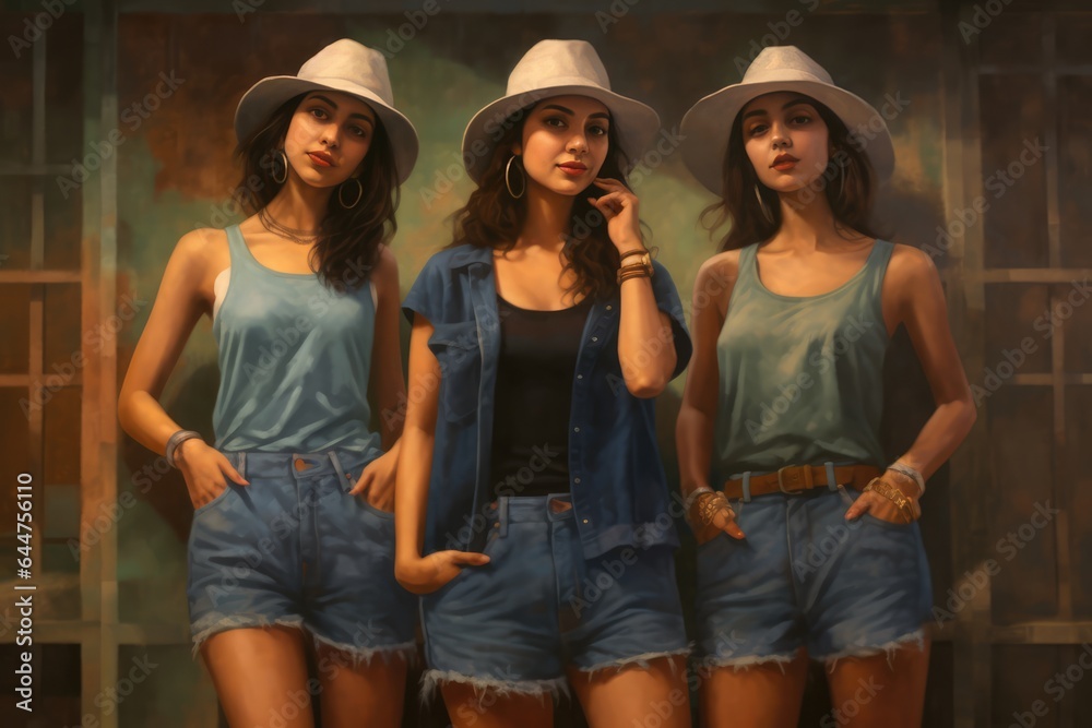 Fictional Character Created By Generated AI.Three Ladies in Distress ...