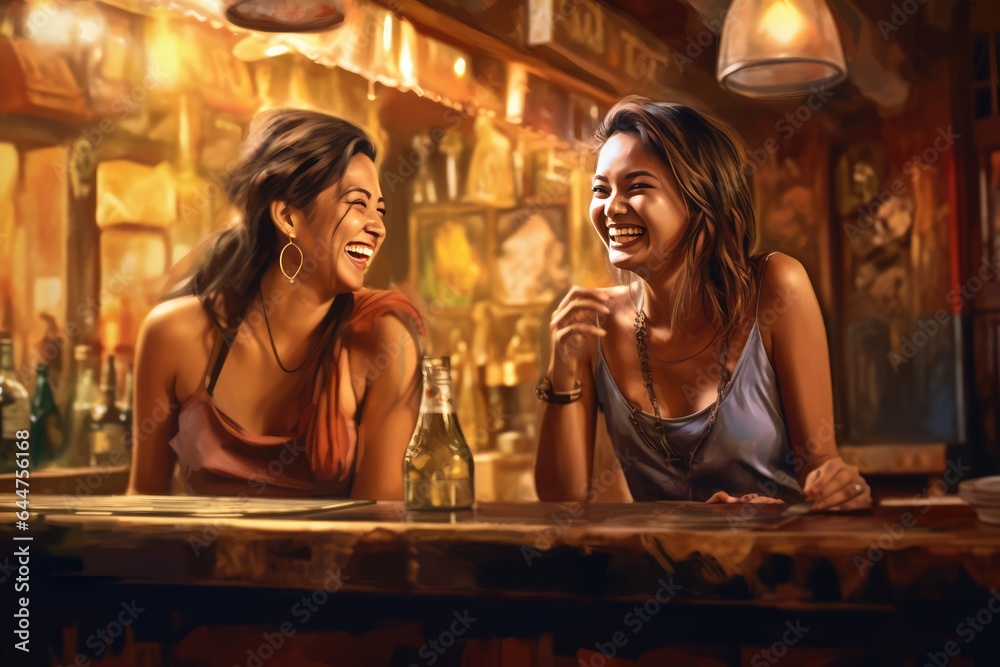Fictional Character Created By Generated AI. The Smiling Barmaids at ...