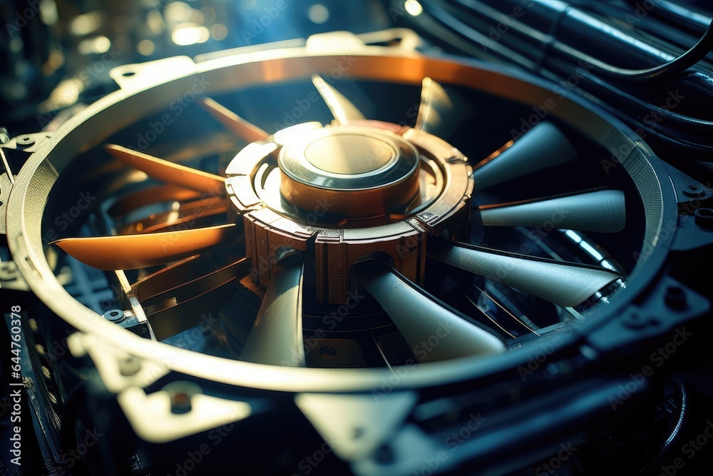 computer fan close-up. Cooling the motherboard. Stock Photo | Adobe Stock