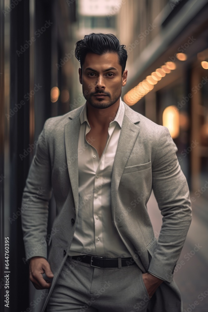 Fictional Character Created By Generated AI.The Suited Man Stock Photo ...