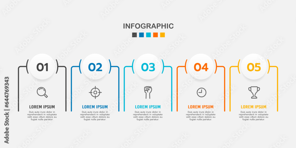 5 steps Infographic business project design template. Business ...