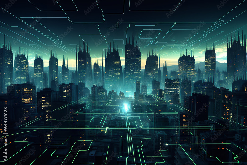 A sprawling digital city crafted from circuitry suddenly goes dark ...