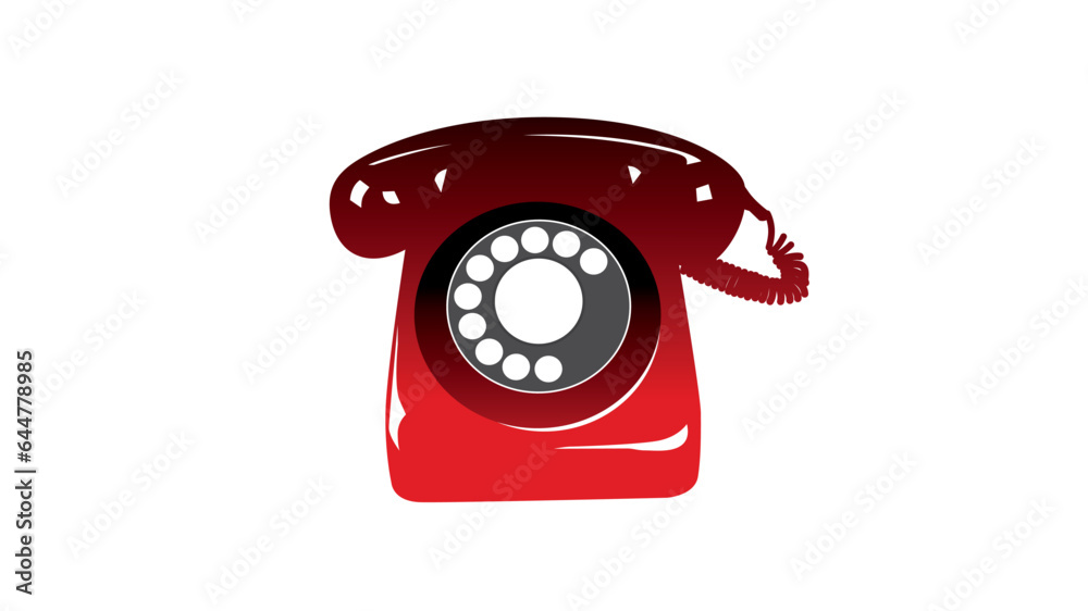 Old red telephone vector. Vintage red phone vector. telephone icon. Red ...