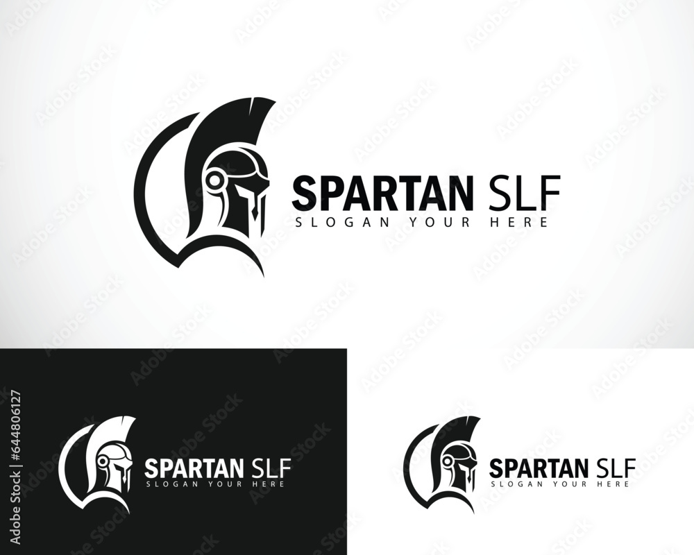 spartan logo creative design concept shield strong helmet protection ...
