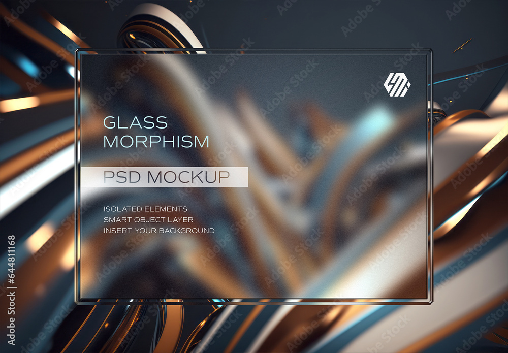 Transparent Frosted Glass Mockup on Editable Background Stock Template ...