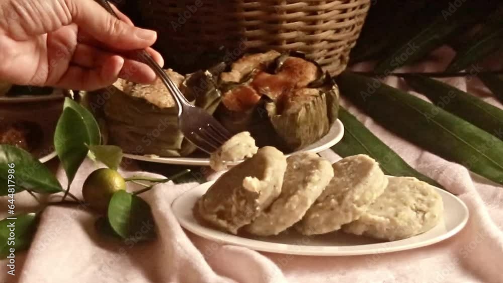 Tasting niluyang or nilupak, a native pinoy delicacy made of ground ...
