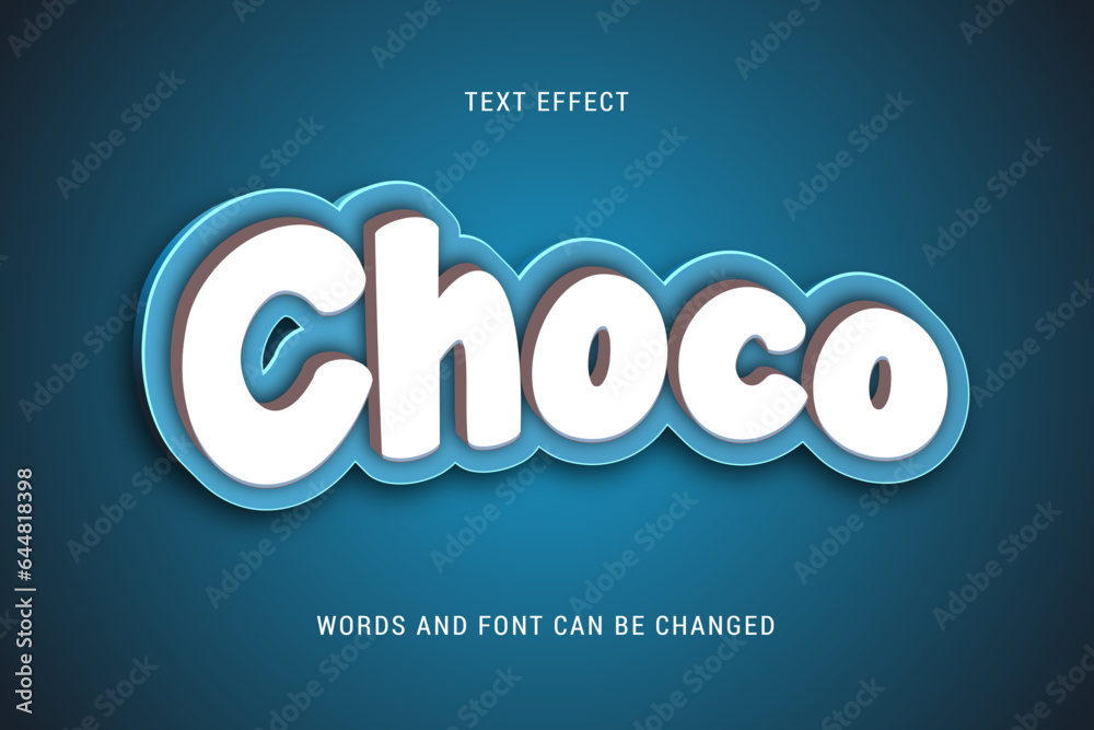 choco text effect editable eps cc Stock Vector | Adobe Stock