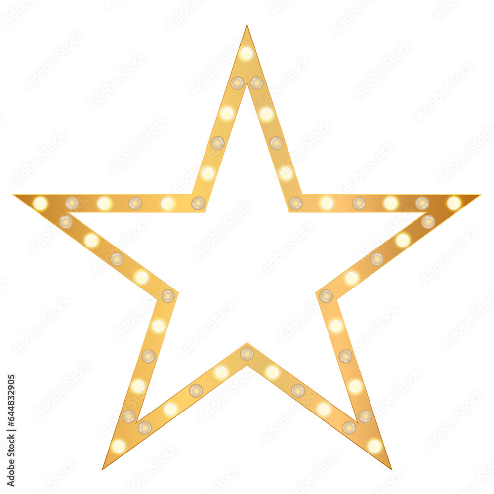 gold star bulb lighting vector png Stock Illustration | Adobe Stock