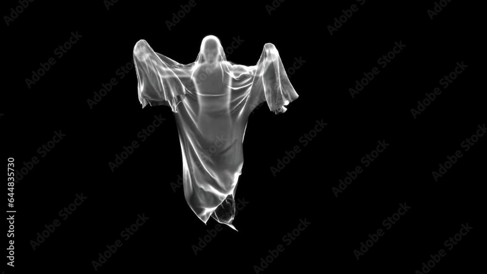 Flying ghost Looping 3d animation rendering in full HD with alpha ...
