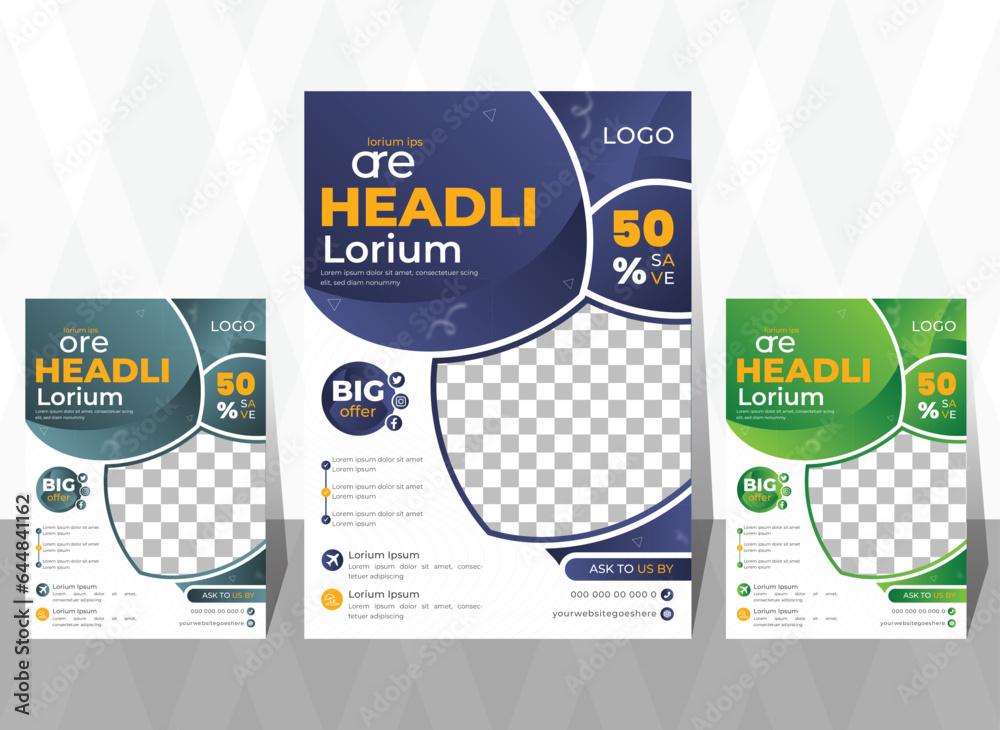 Flyer template layout design. Corporate business flyer mockup. Creative ...