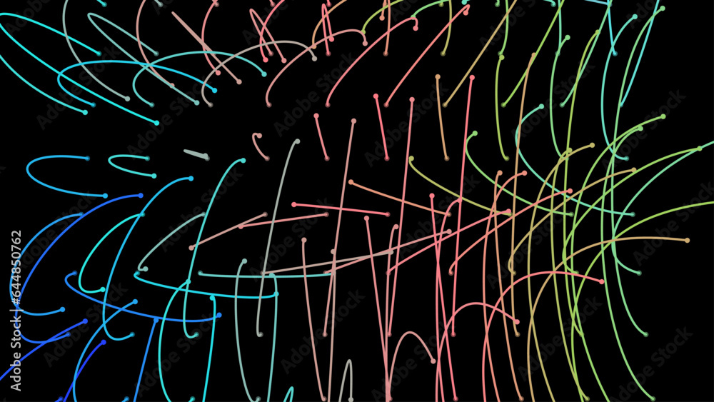 Crossing light beams. Energy flow Laser lines. Neon plexus knots ...