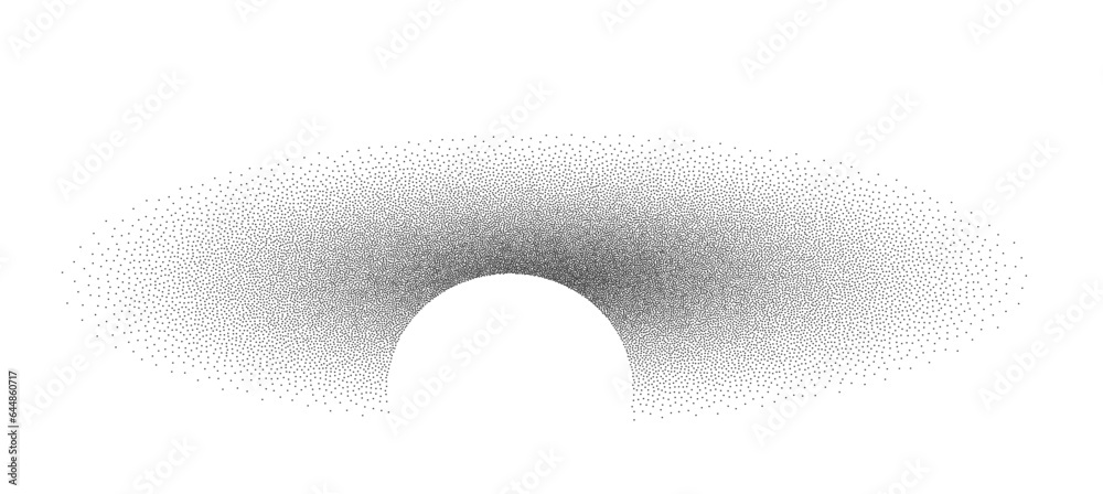 Dotwork solar, moon eclipse. Shape noise texture dotwork grain on white ...