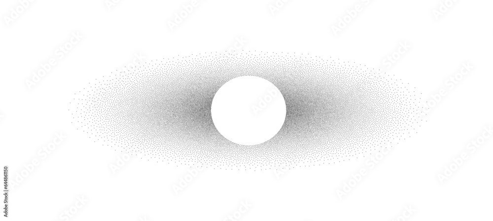 Dotwork solar, moon eclipse. Shape noise texture dotwork grain on white ...
