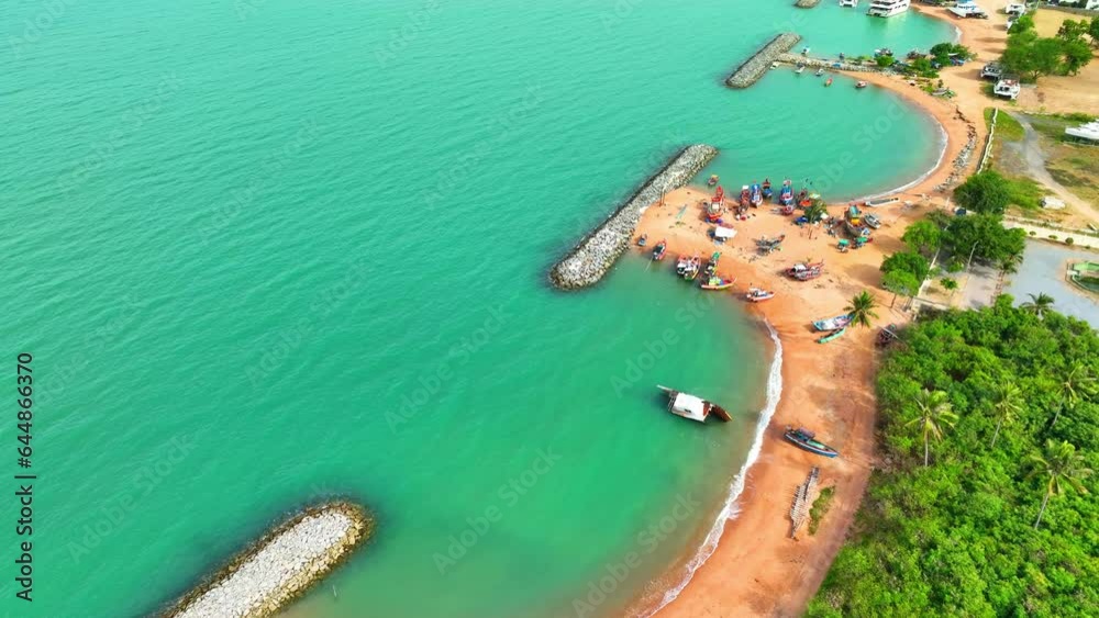 Breakwaters as elongated formations extending into the water from the ...