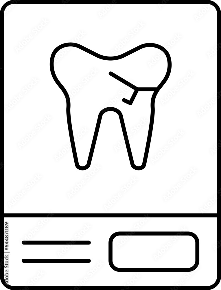 Dental Application Form With Cavity Tooth Outline Icon. Stock Vector ...