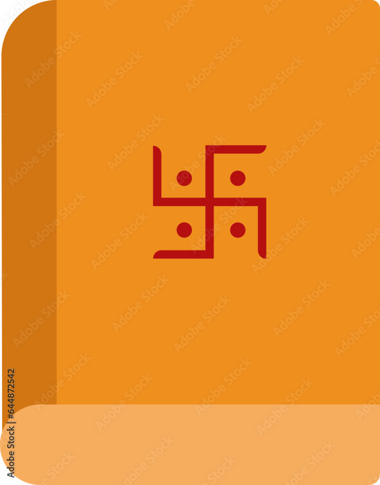 Isolated Swastika Symbol Book Icon In Flat Style. Stock-Vektorgrafik ...
