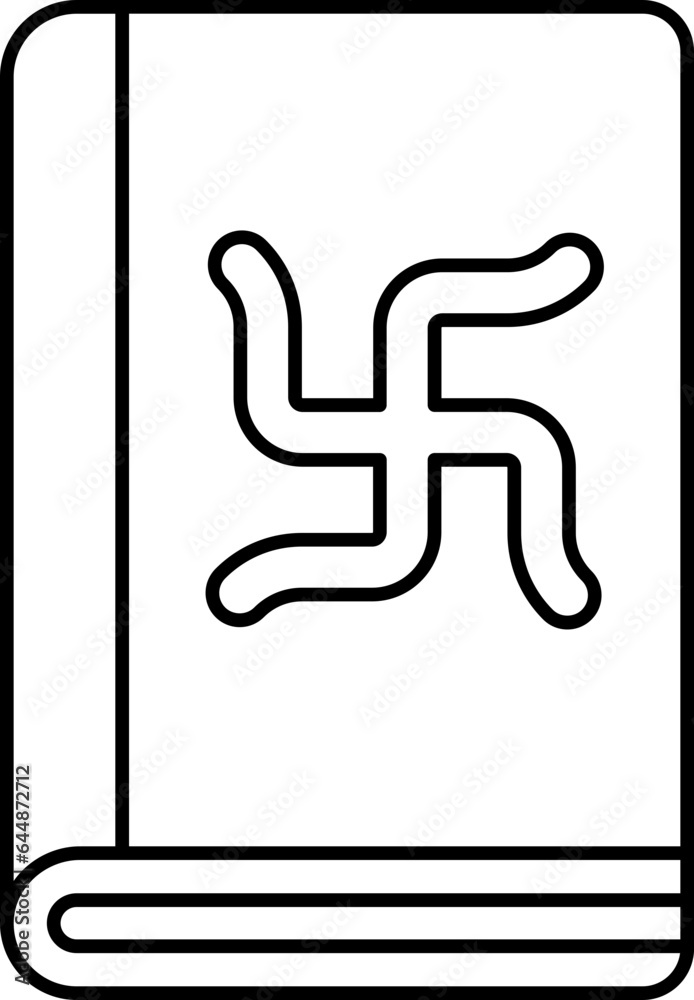Poster Swastika Symbol Book Icon In Line Art. – Wall Art | UkPosters